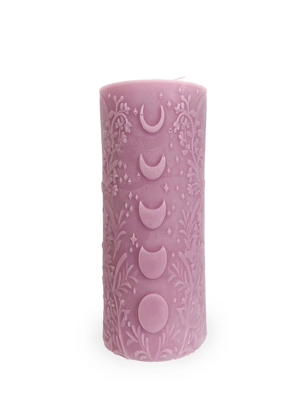 Purple Floral Moon Phases Candle – Persephone's Hearth